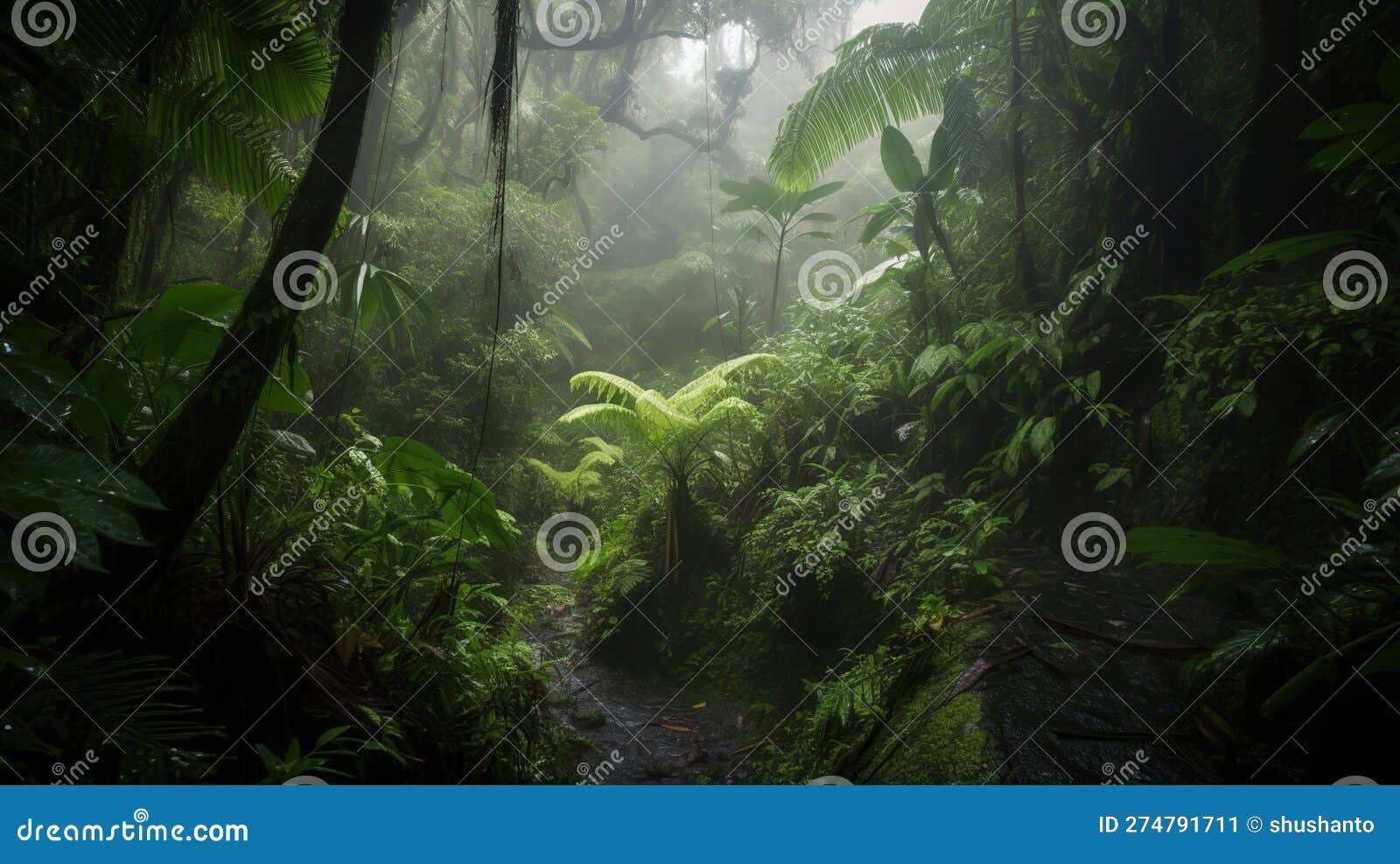 Beautiful Environment of a Rain Forest Stock Illustration ...