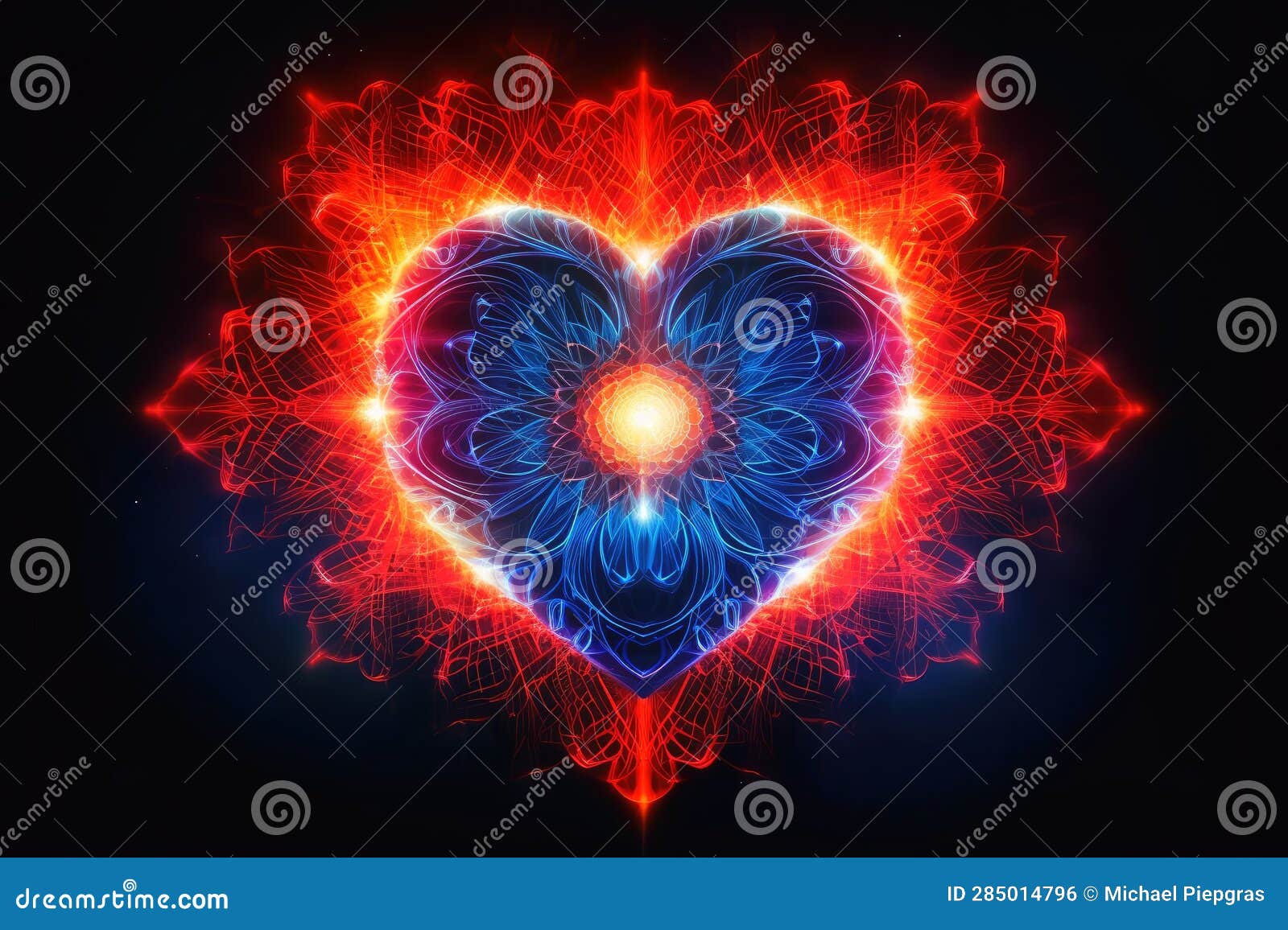 Beautiful Esoteric Heart with Spiritual Love Created with Generative AI ...