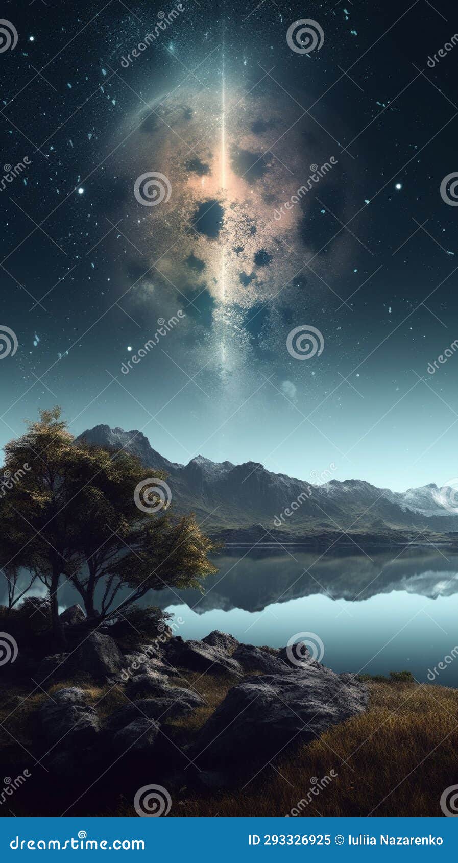 Ethereal Scenery With Peony Flowers On Darkness Cosmic Background ...
