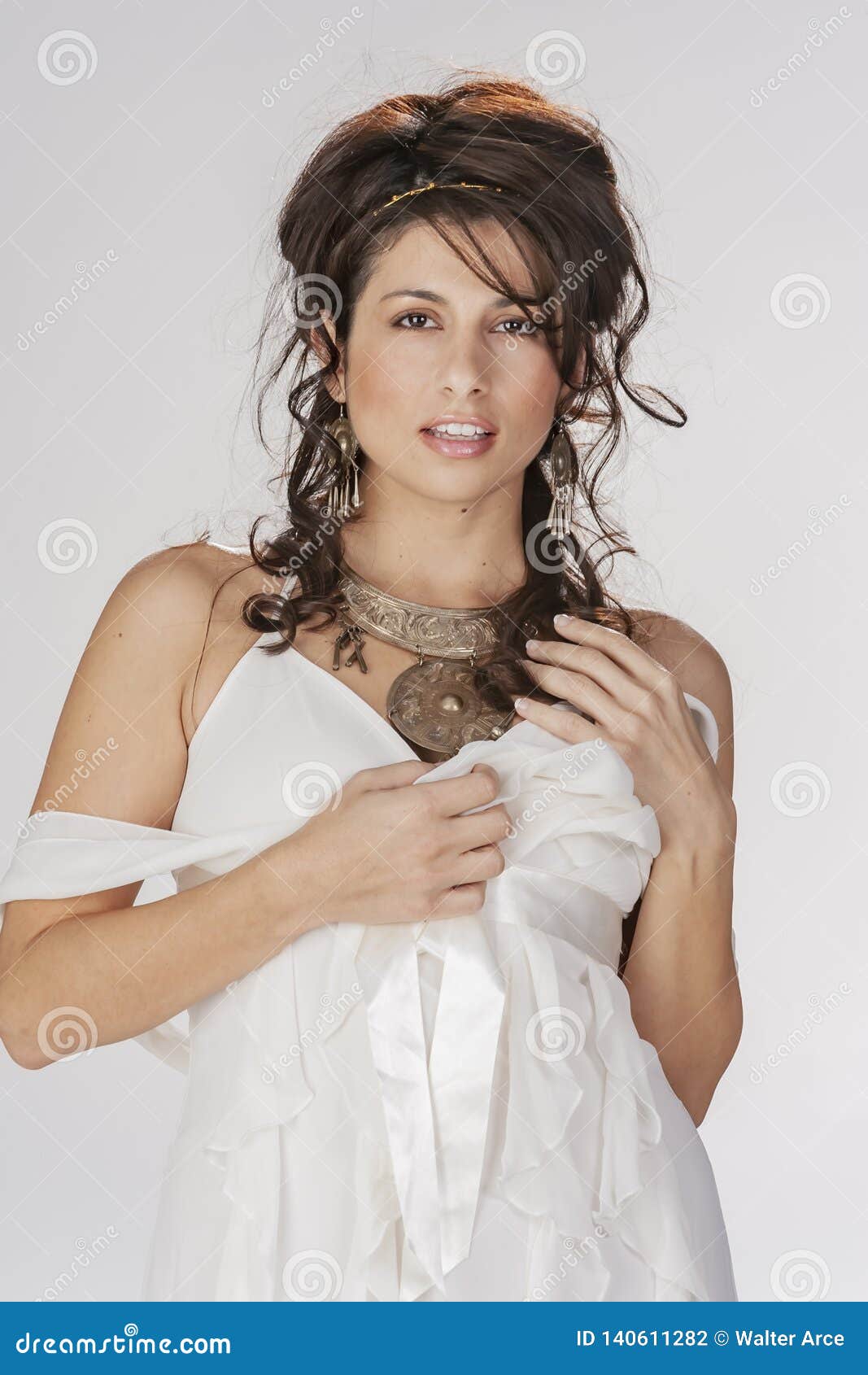 Gorgeous Brunette Ethnic Model Poses in a Studio Environment Stock ...