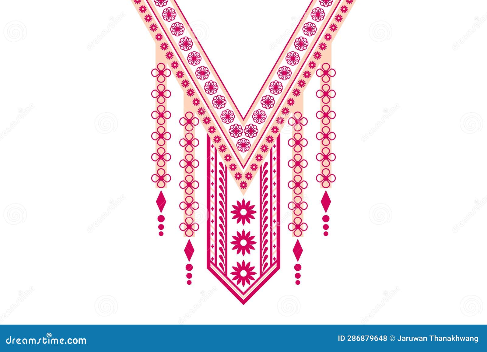 Beautiful Ethnic Collar Lace Oriental Pattern Traditional on Black ...