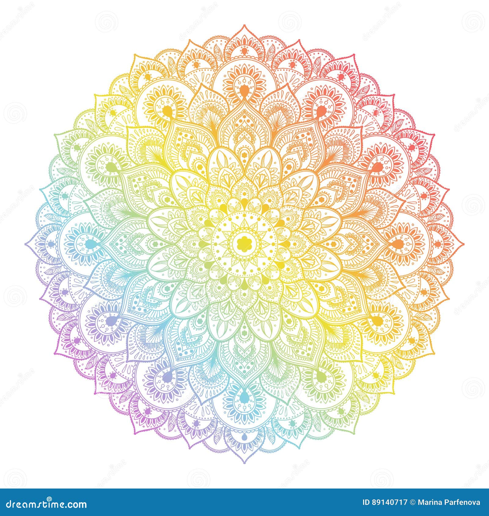 Beautiful Ethnic Mandala with a Floral Pattern Stock Vector ...