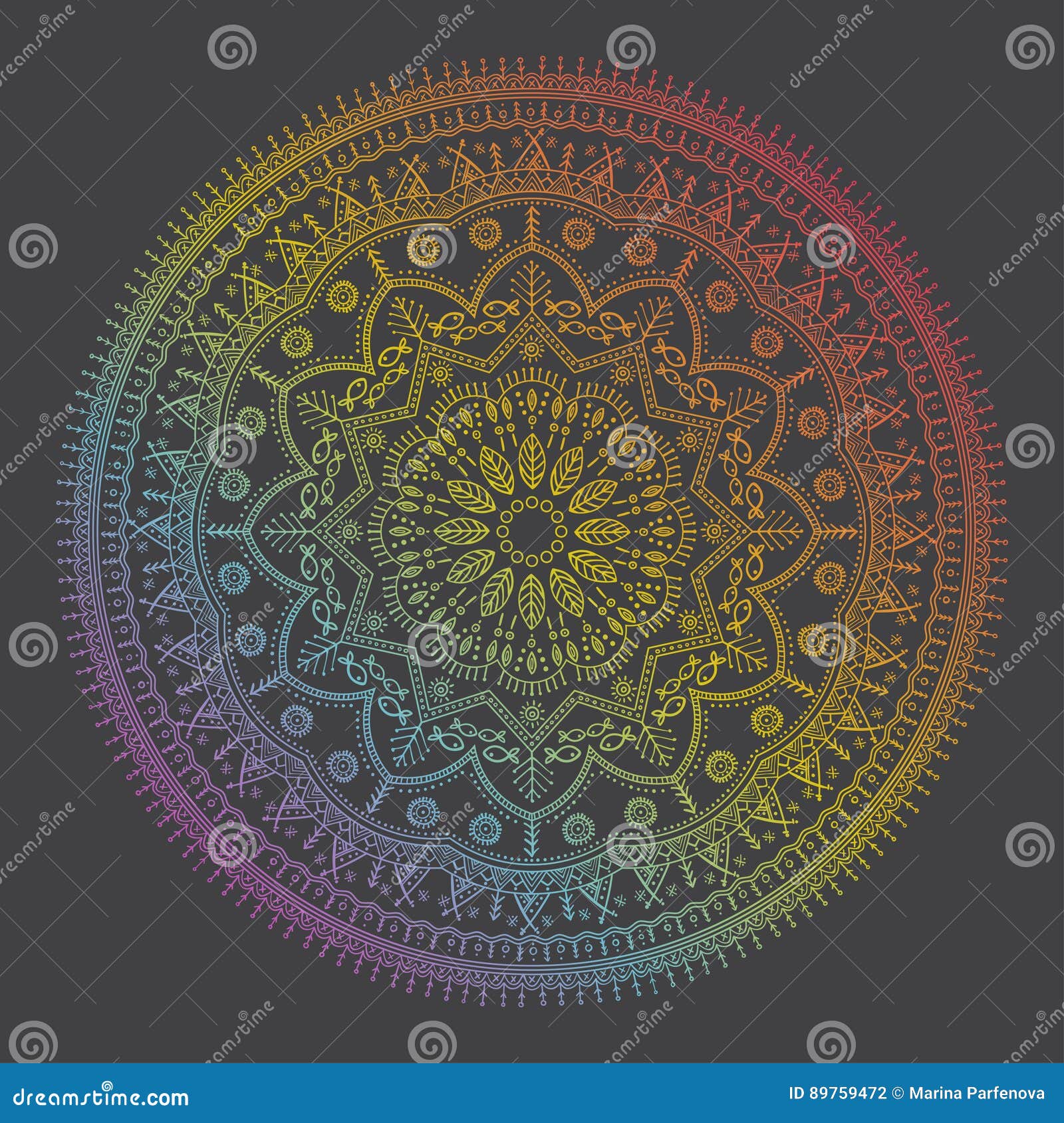Beautiful Ethnic Mandala with a Floral Pattern Stock Vector ...