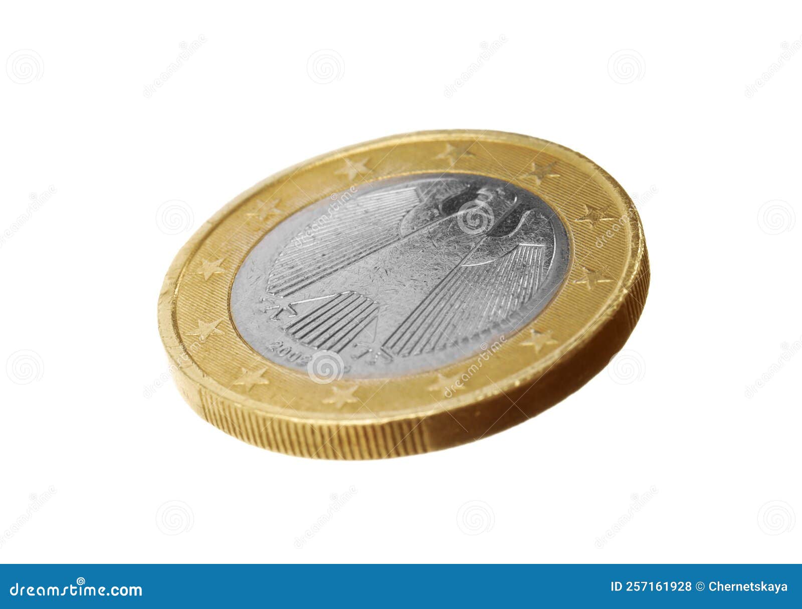 Beautiful Euro Coin with Eagle on White Background Stock Photo - Image ...