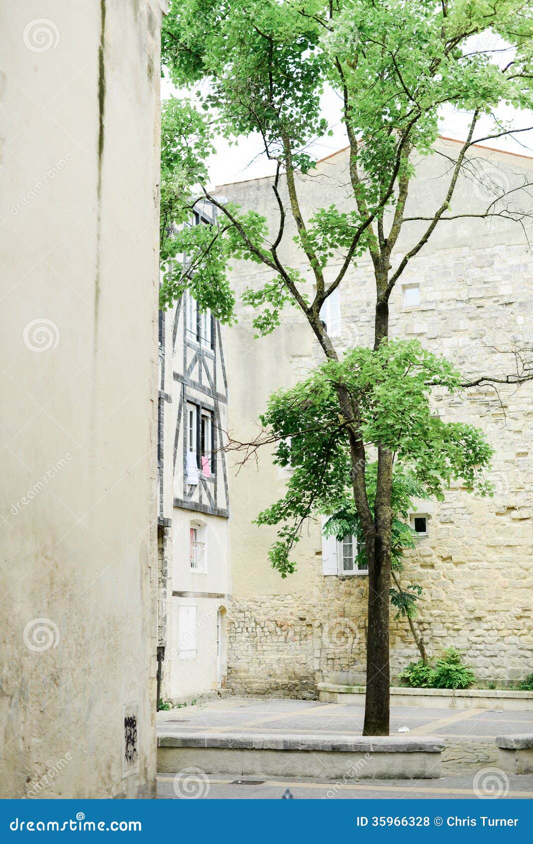 Beautiful European Courtyard Stock Photo - Image of stone, european ...