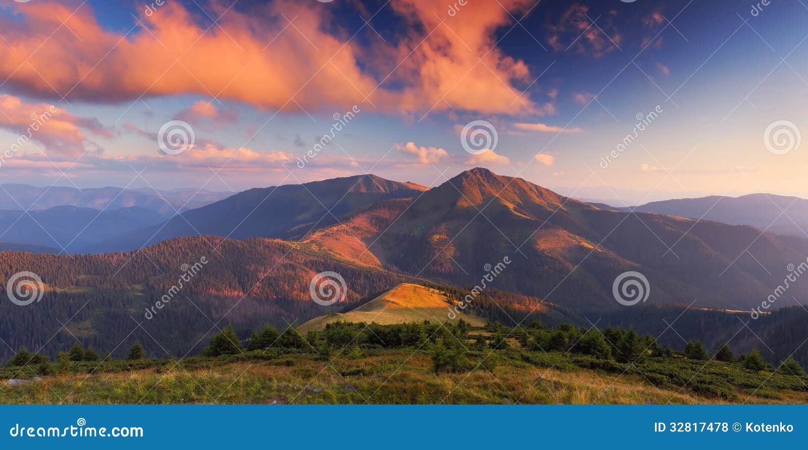 Beautiful Evening in the Mountains Stock Photo - Image of morning ...