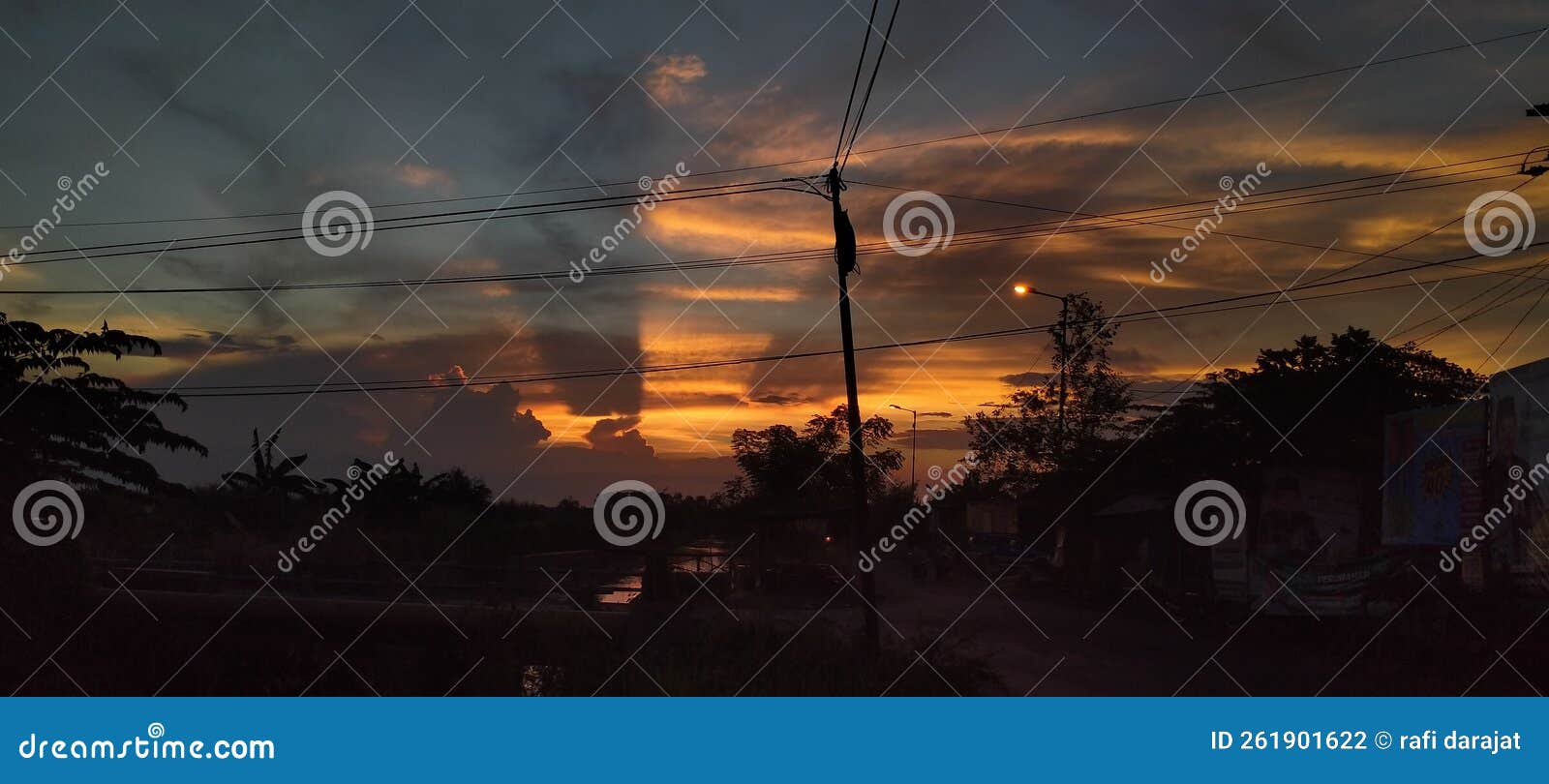 Beautiful Evening Scenery at that Time Now Stock Photo - Image of ...