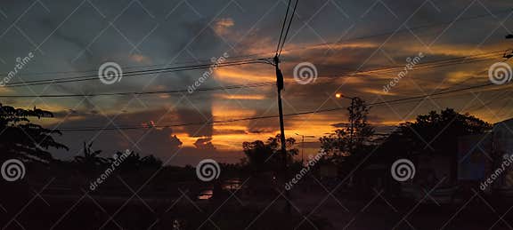 Beautiful Evening Scenery at that Time Now Stock Photo - Image of ...