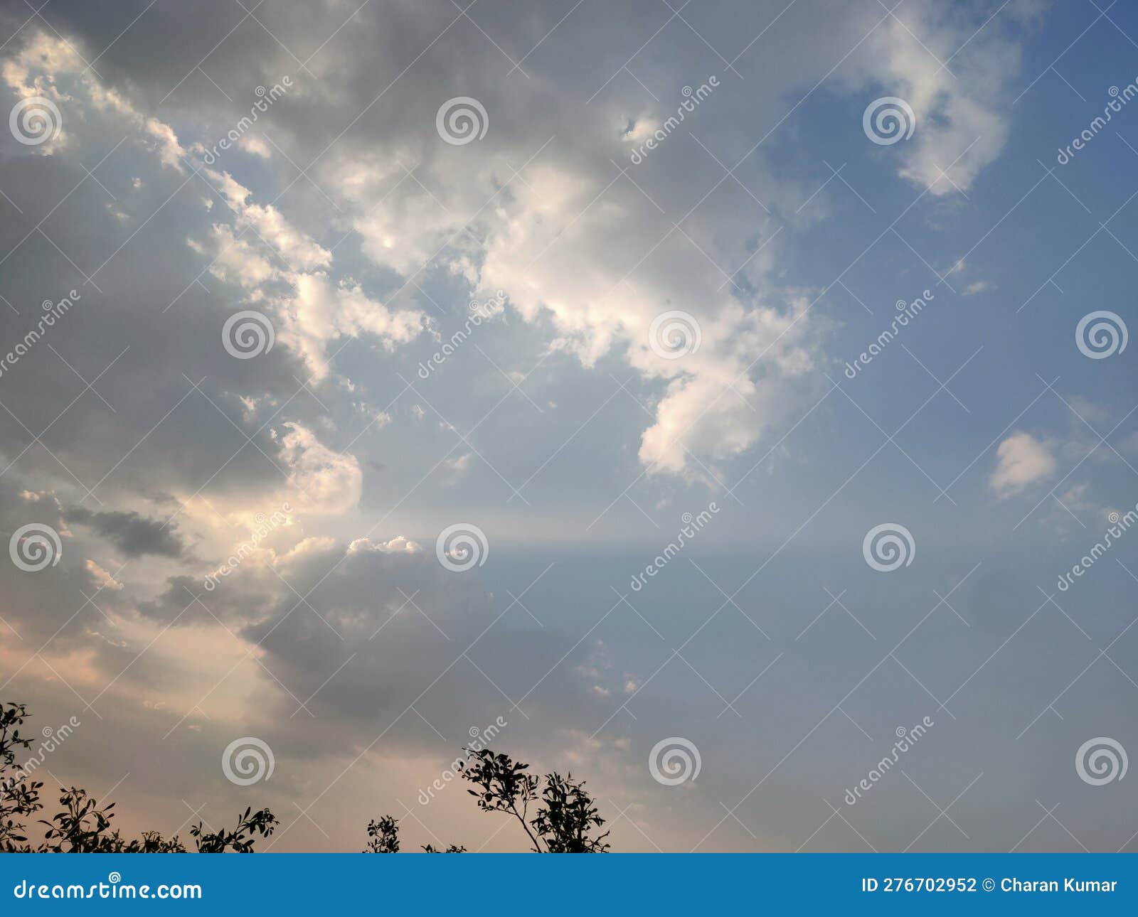 Beautiful Evening Sky and Cloud Patterns Stock Photo - Image of beam ...