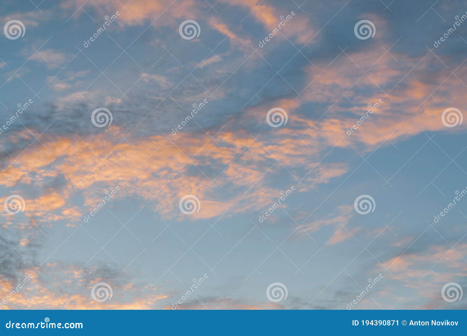 Beautiful Evening Sky with Pink Clouds Stock Image - Image of orange ...