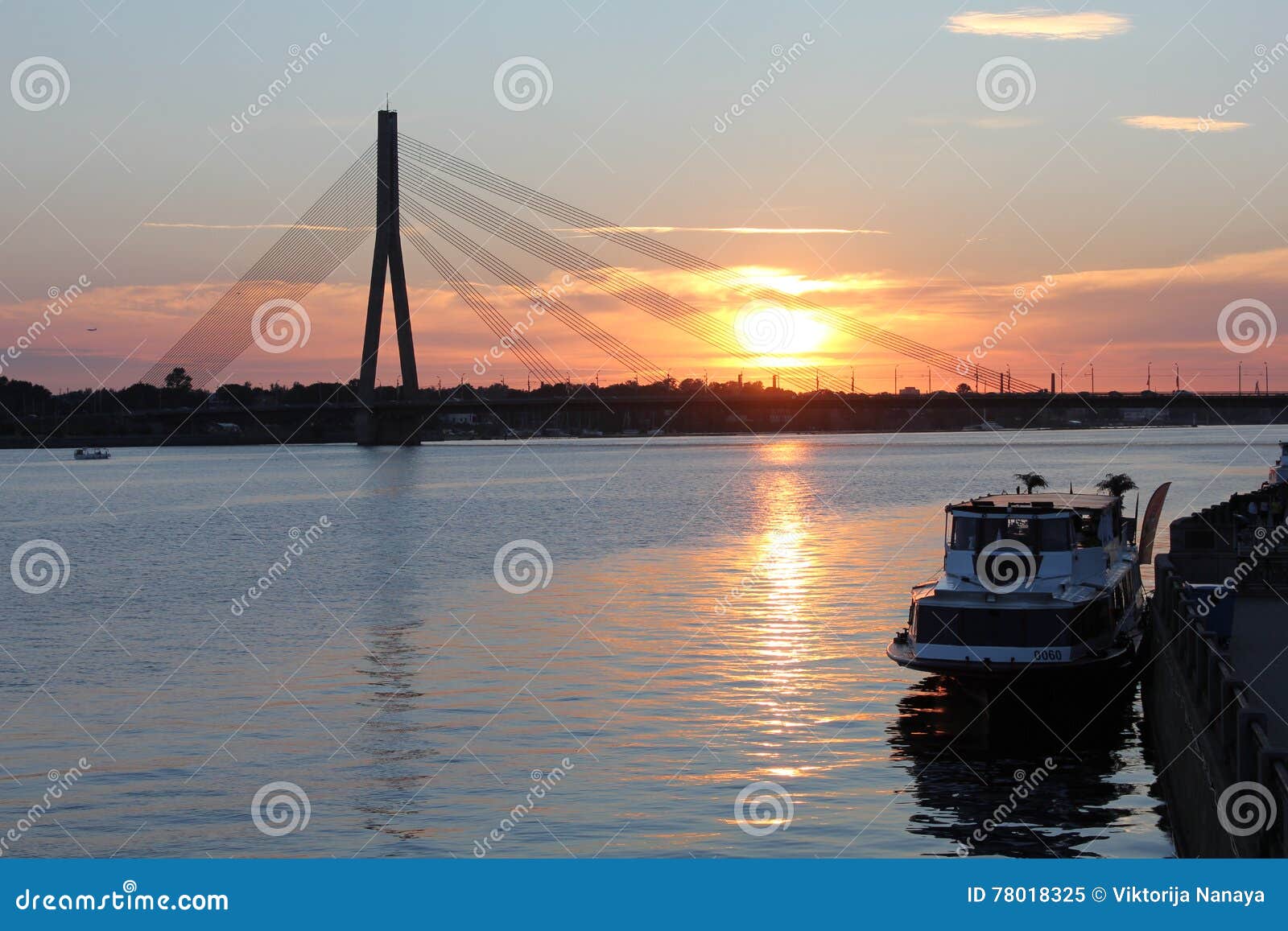 Beautiful Evening Sky in Riga in Latvia. Stock Image - Image of ...