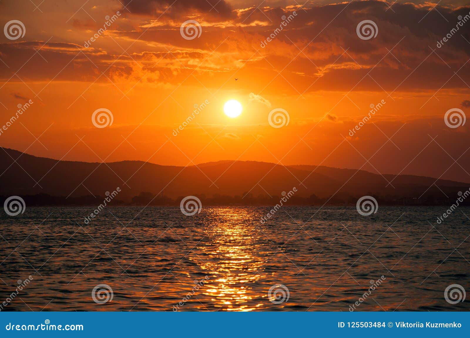 Beautiful Evening Sunset on the Sea. Stock Photo - Image of purple ...