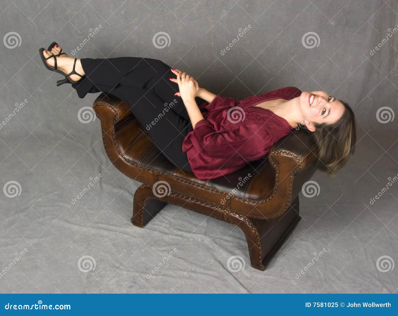 Beautiful Everyday Woman Reclining Royalty Free Stock Photo - Image ...