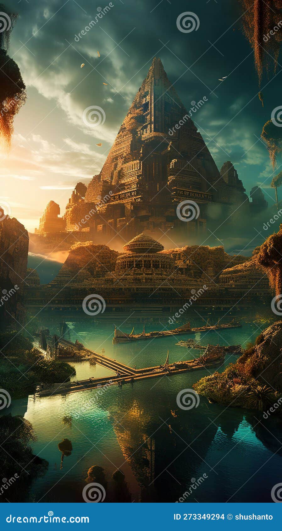 Beautiful Exotic Alien World Stock Illustration - Illustration of ...