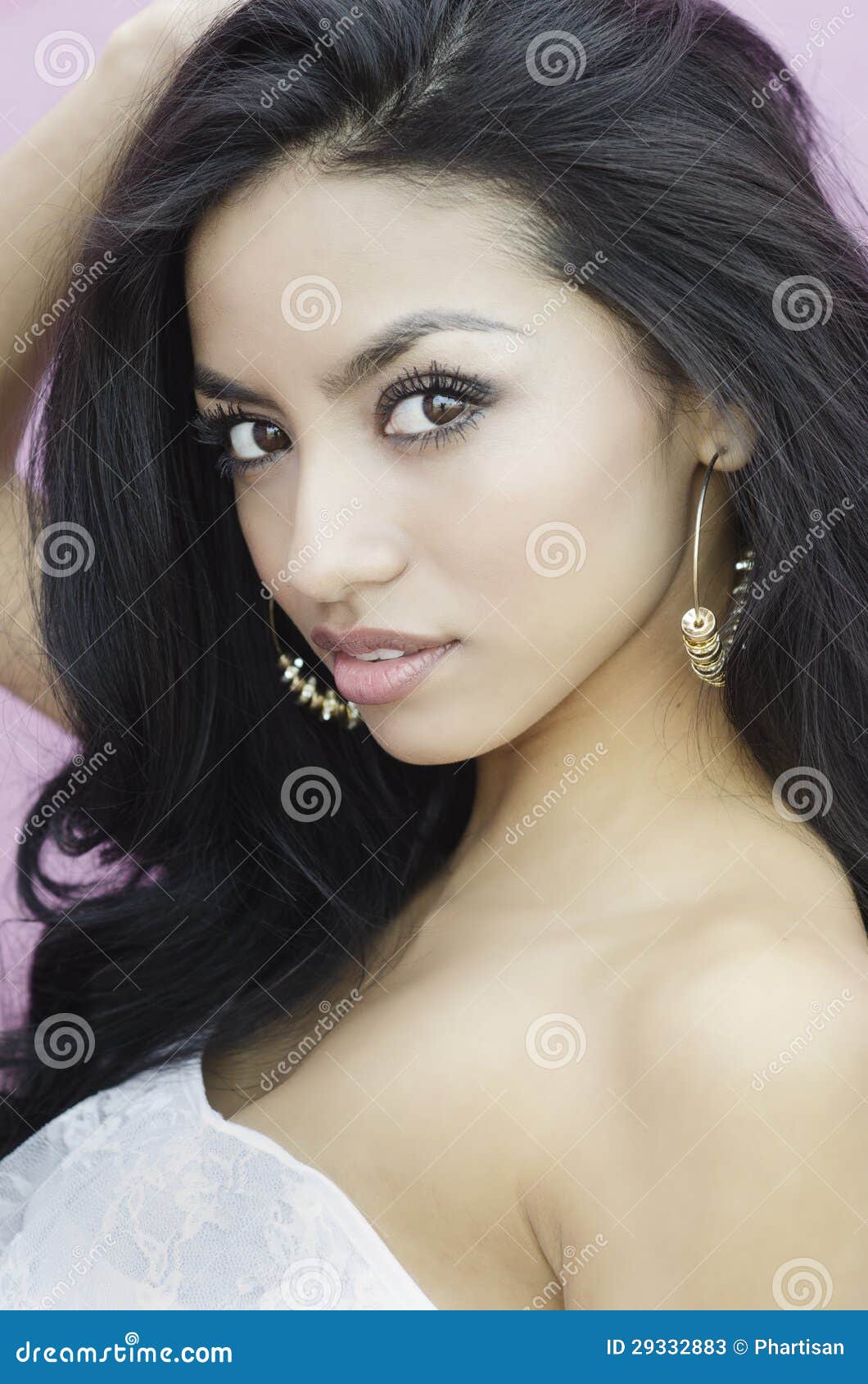 Beautiful Exotic Young Woman Stock Image - Image of fashion, hands ...