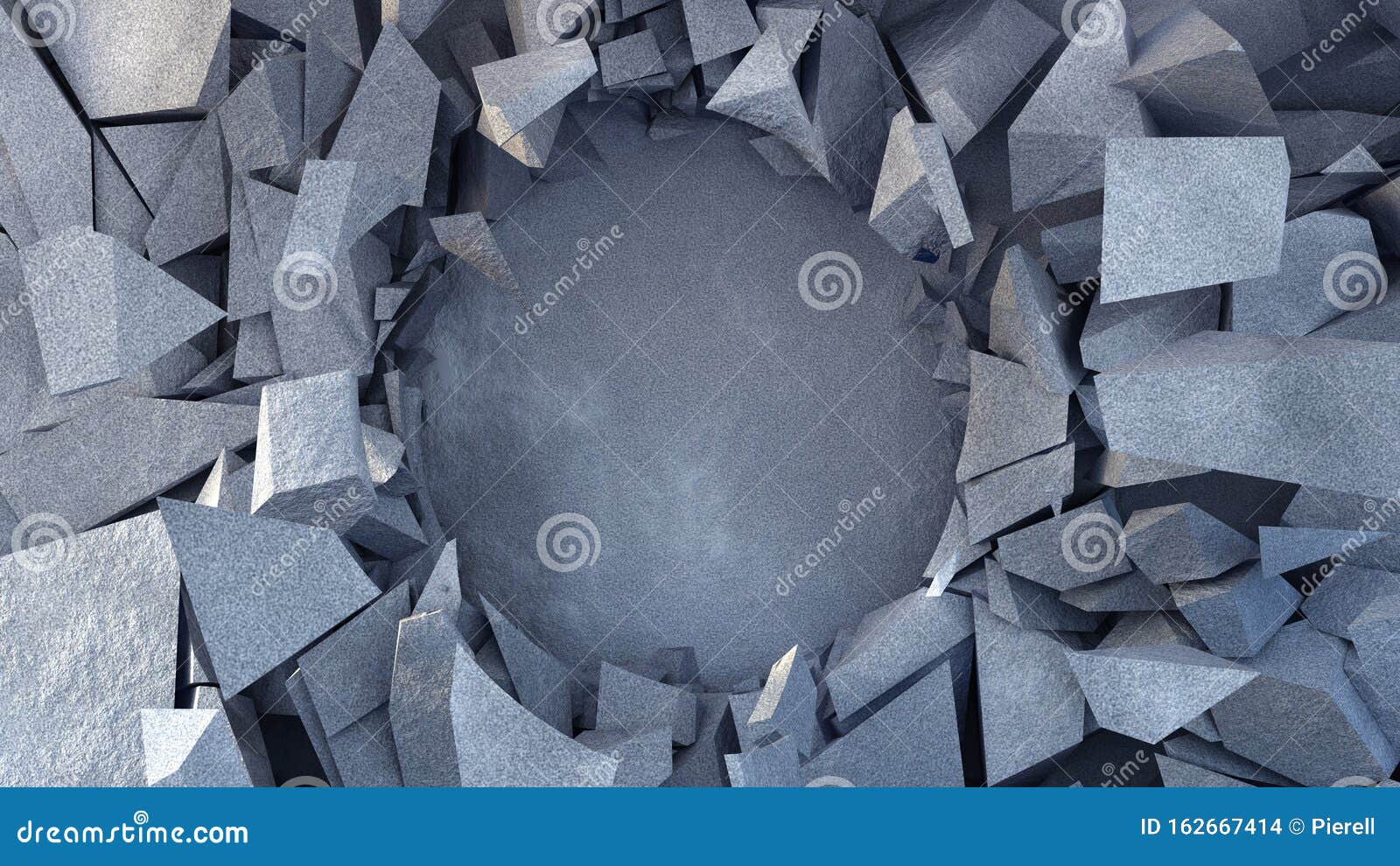 Beautiful Explosion Destruction Background with Stone Texture. 3d ...