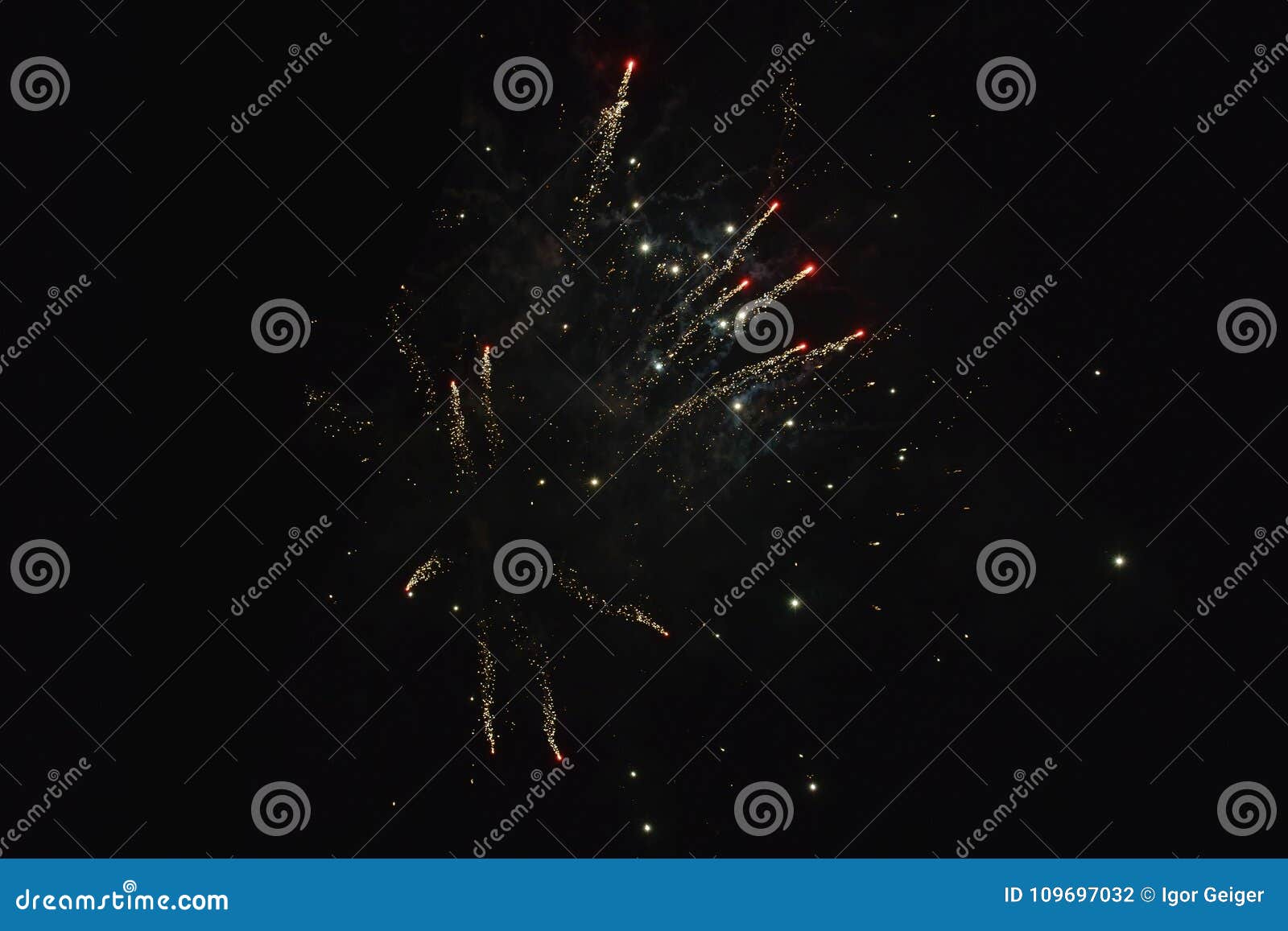 Beautiful Explosion of Festive Fireworks in the Night Sky. Stock Photo ...