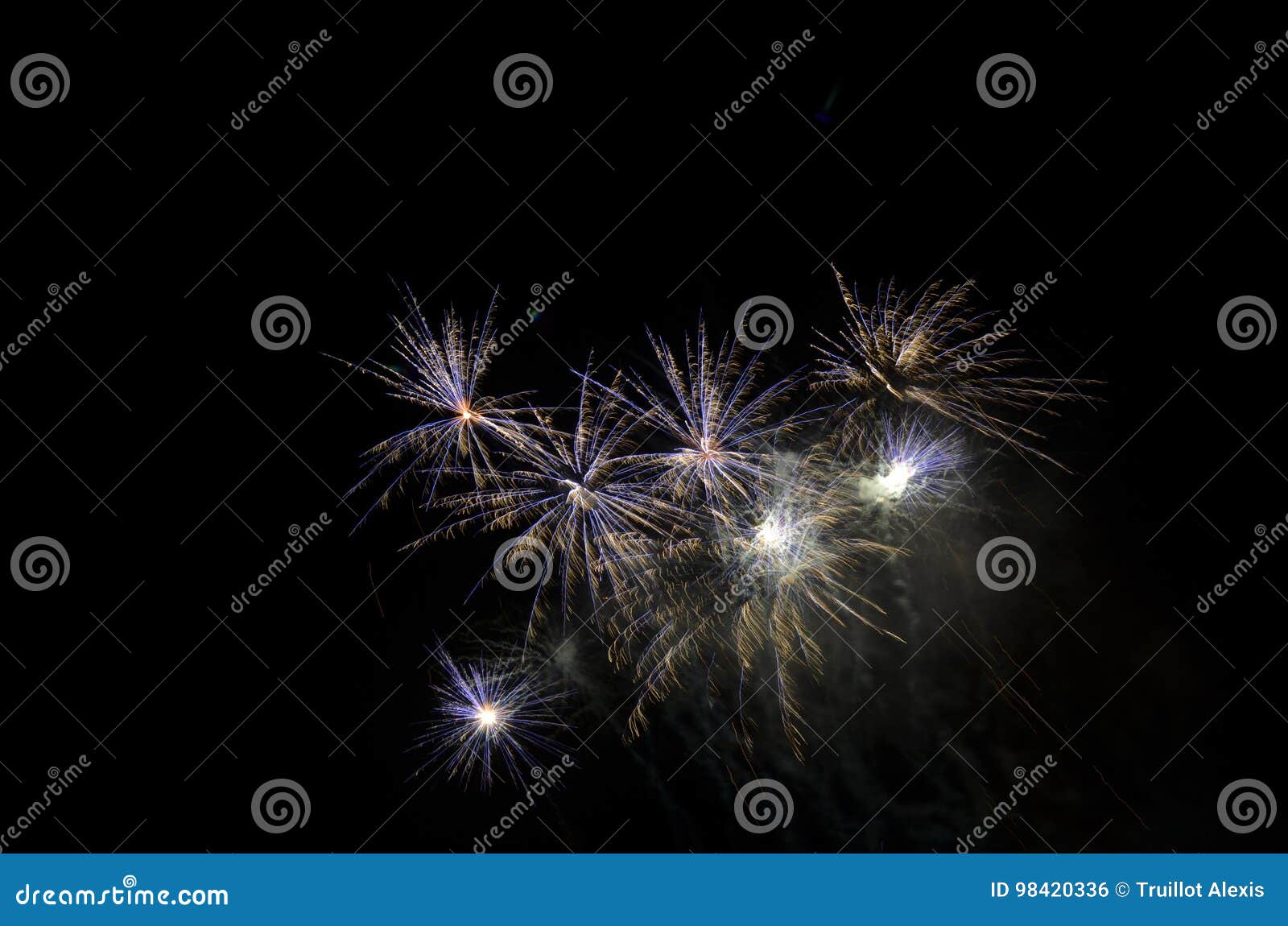 Beautiful Explosion of Fireworks Stock Photo - Image of blue, fire ...