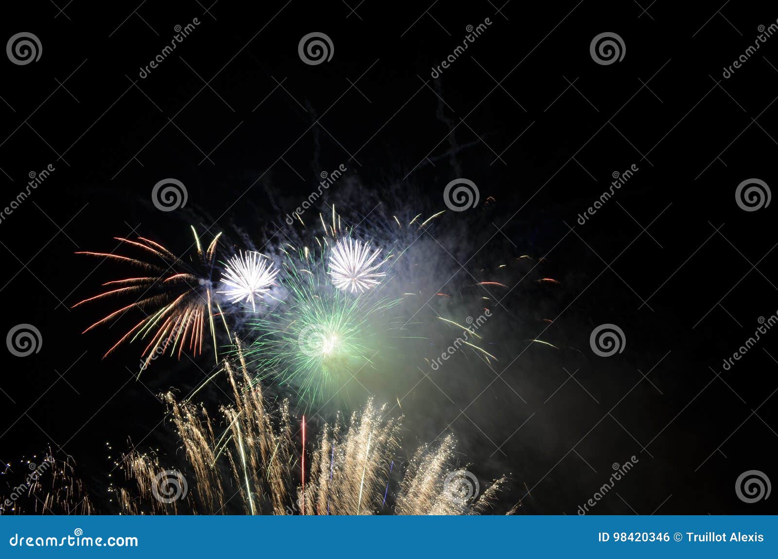 Beautiful Explosion of Fireworks Stock Photo - Image of blue, fire ...