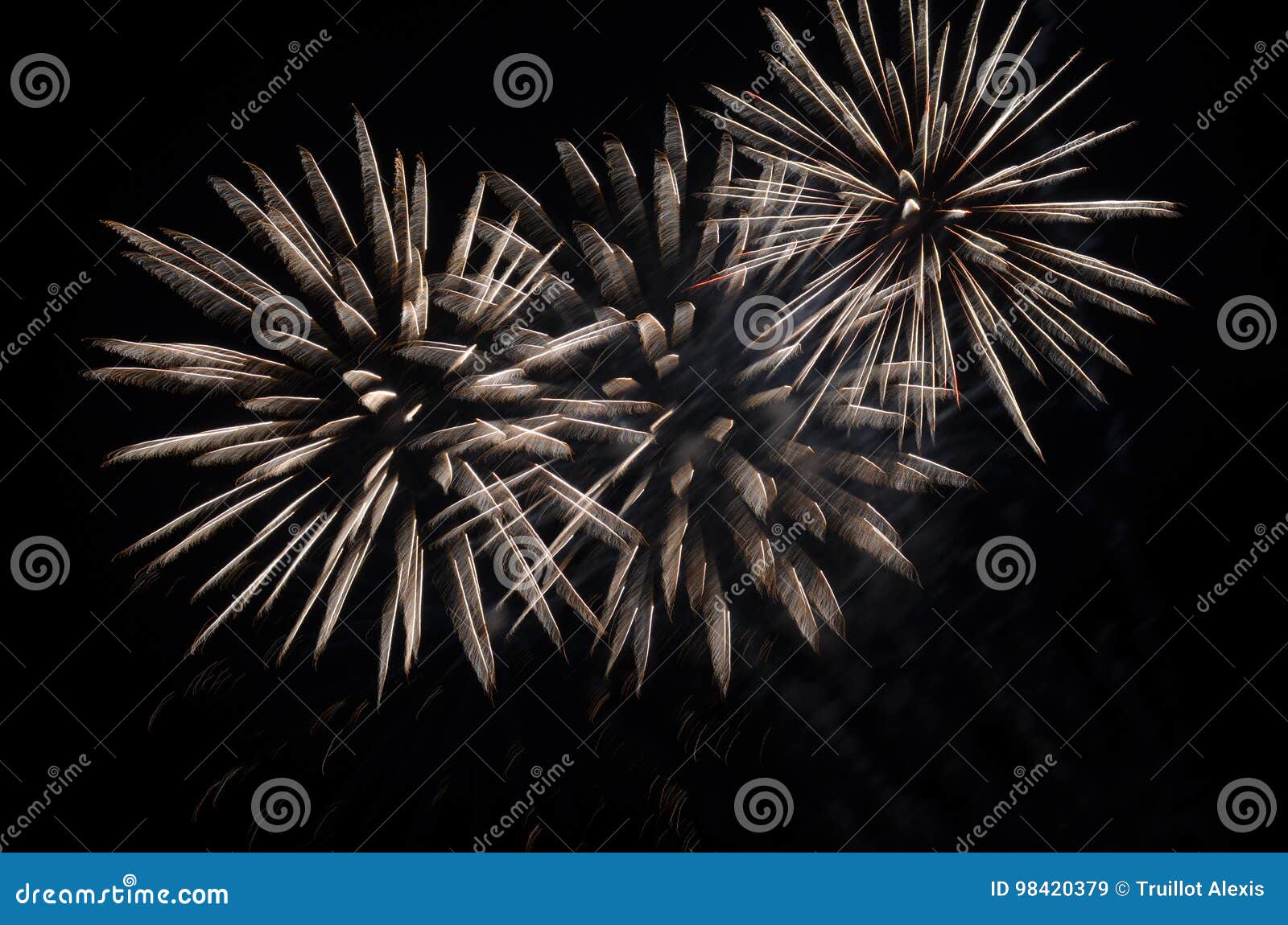 Beautiful Explosion of Fireworks Stock Image - Image of trails ...