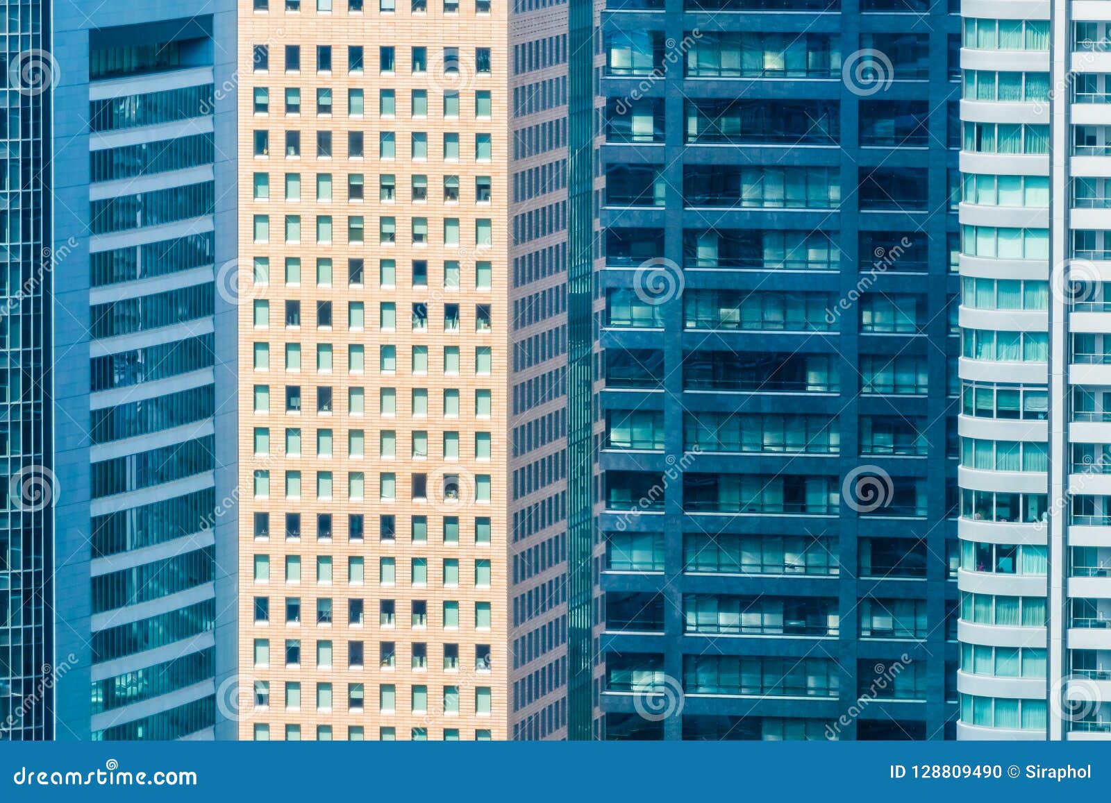 Beautiful Exterior Building and Architecture with Window Pattern Stock ...