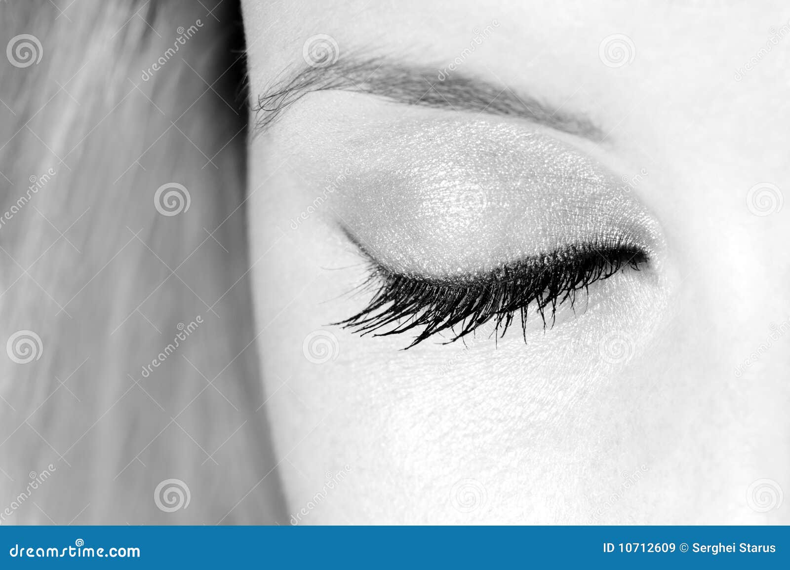 Beautiful eye closed stock image. Image of eyelashes - 10712609
