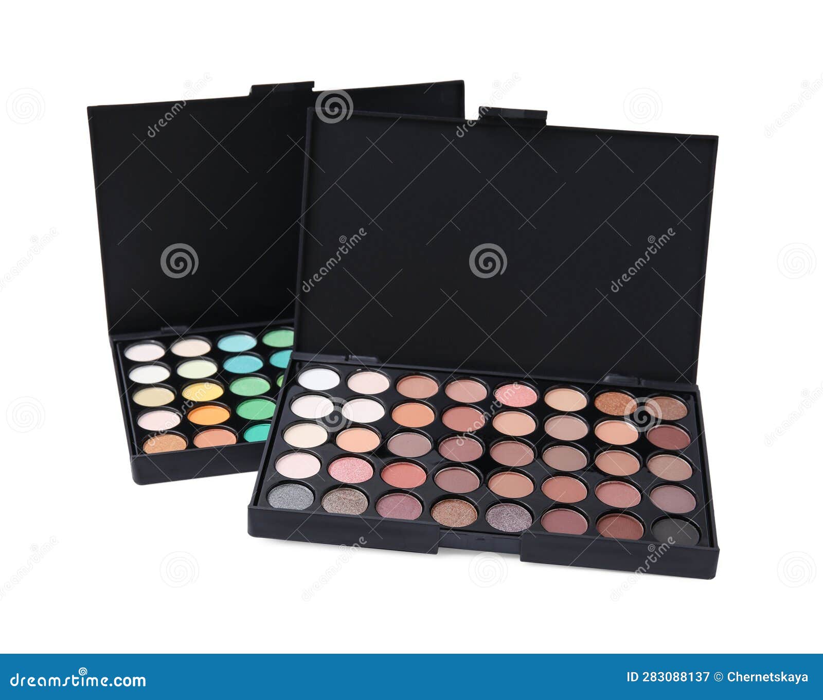 Beautiful Eye Shadow Palettes Isolated on White Stock Image - Image of ...