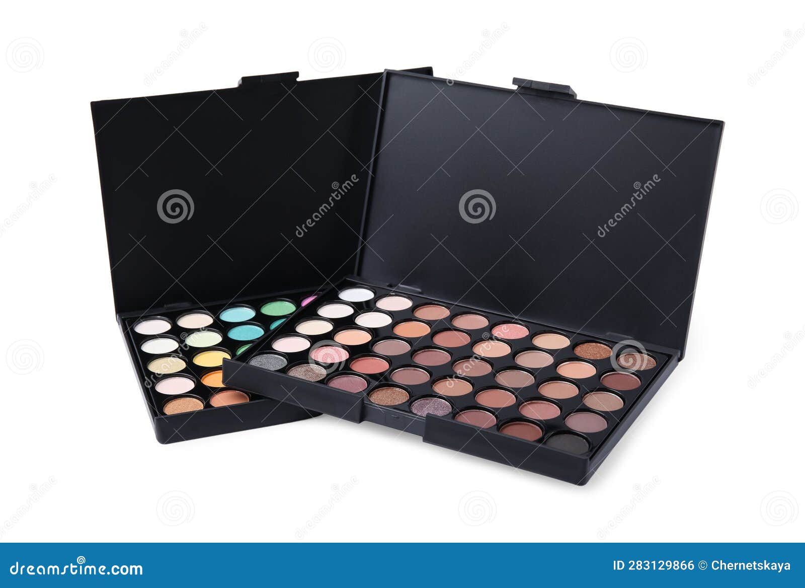 Beautiful Eye Shadow Palettes Isolated on White Stock Photo - Image of ...