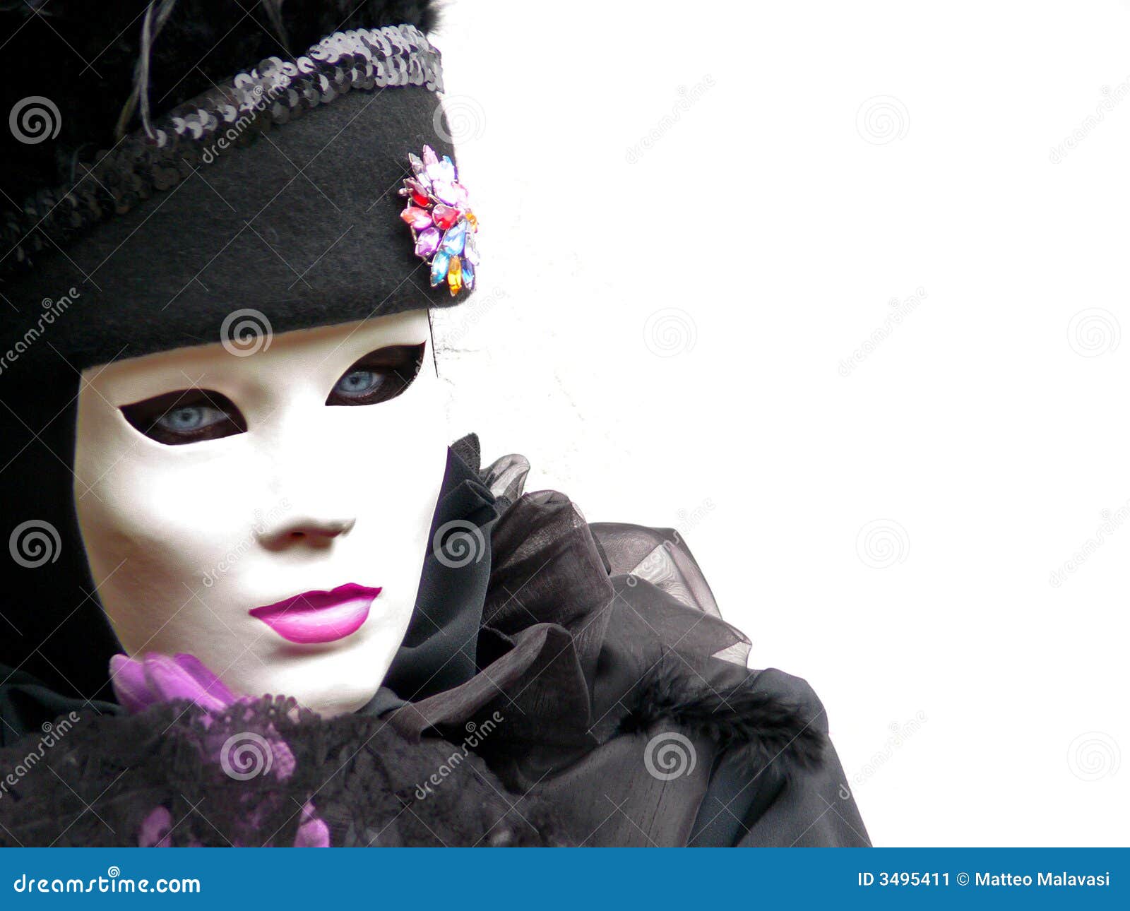 Beautiful Eyes Behind the Mask Stock Image - Image of black, violet ...