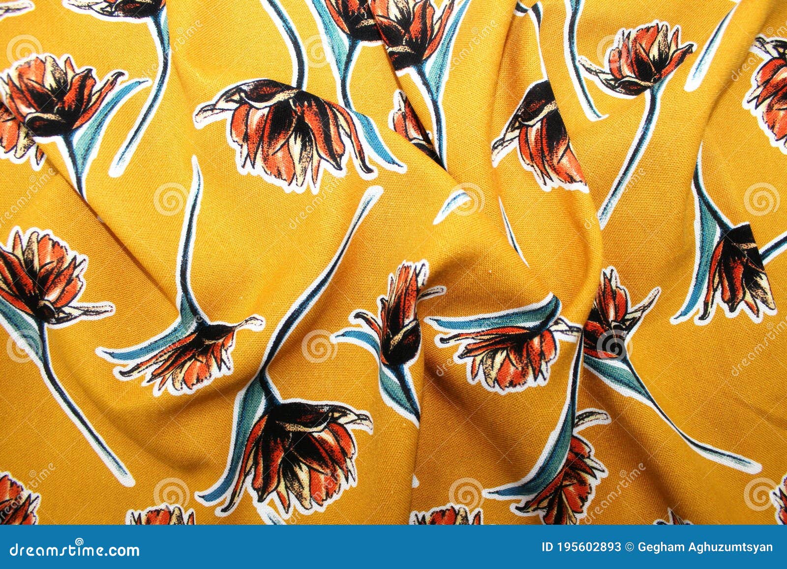 Beautiful Fabric with Floral Patterns Stock Image - Image of fresh ...