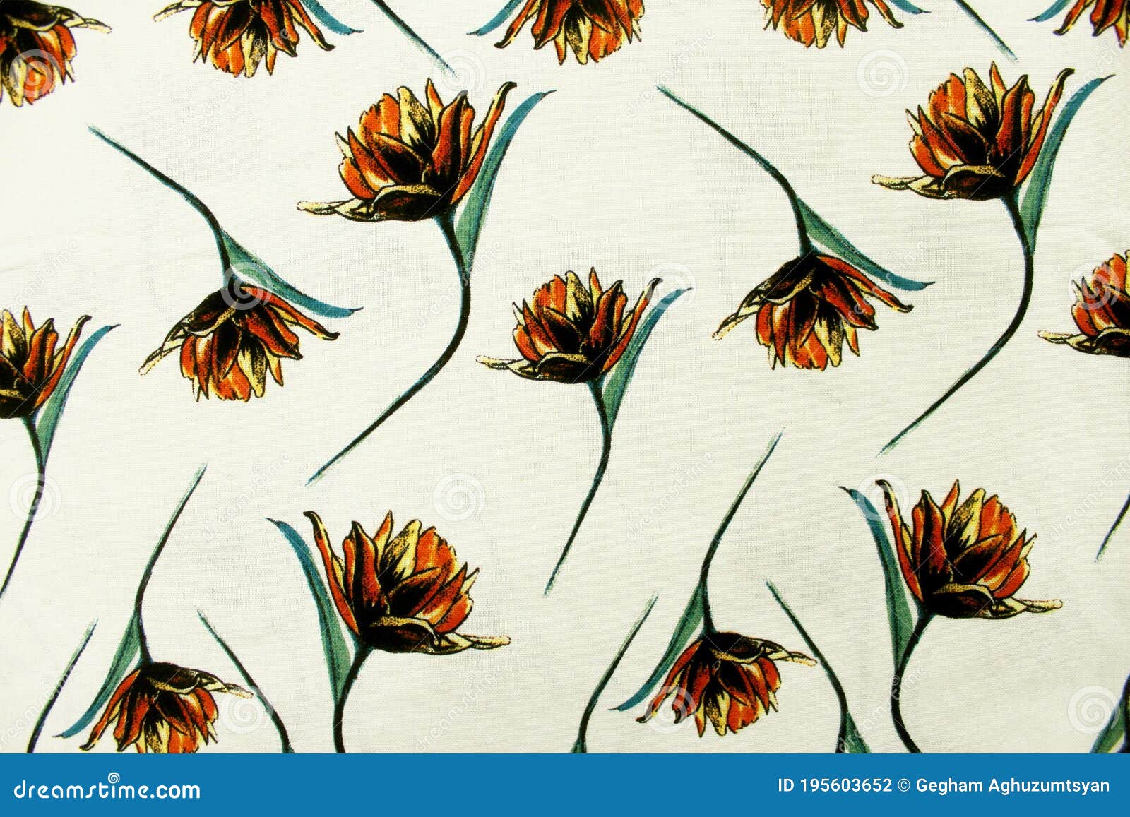 Beautiful Fabric with Floral Patterns Stock Photo - Image of nature ...