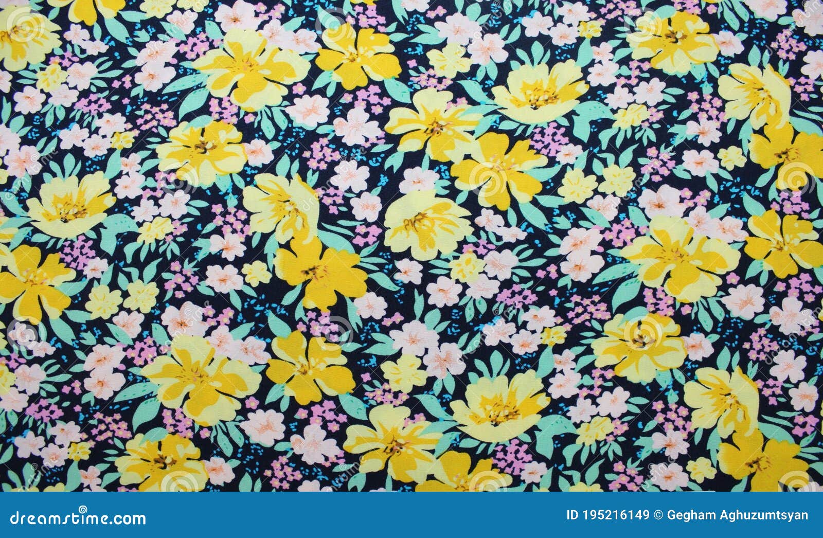 Beautiful Fabric with Floral Patterns Stock Image - Image of paper ...