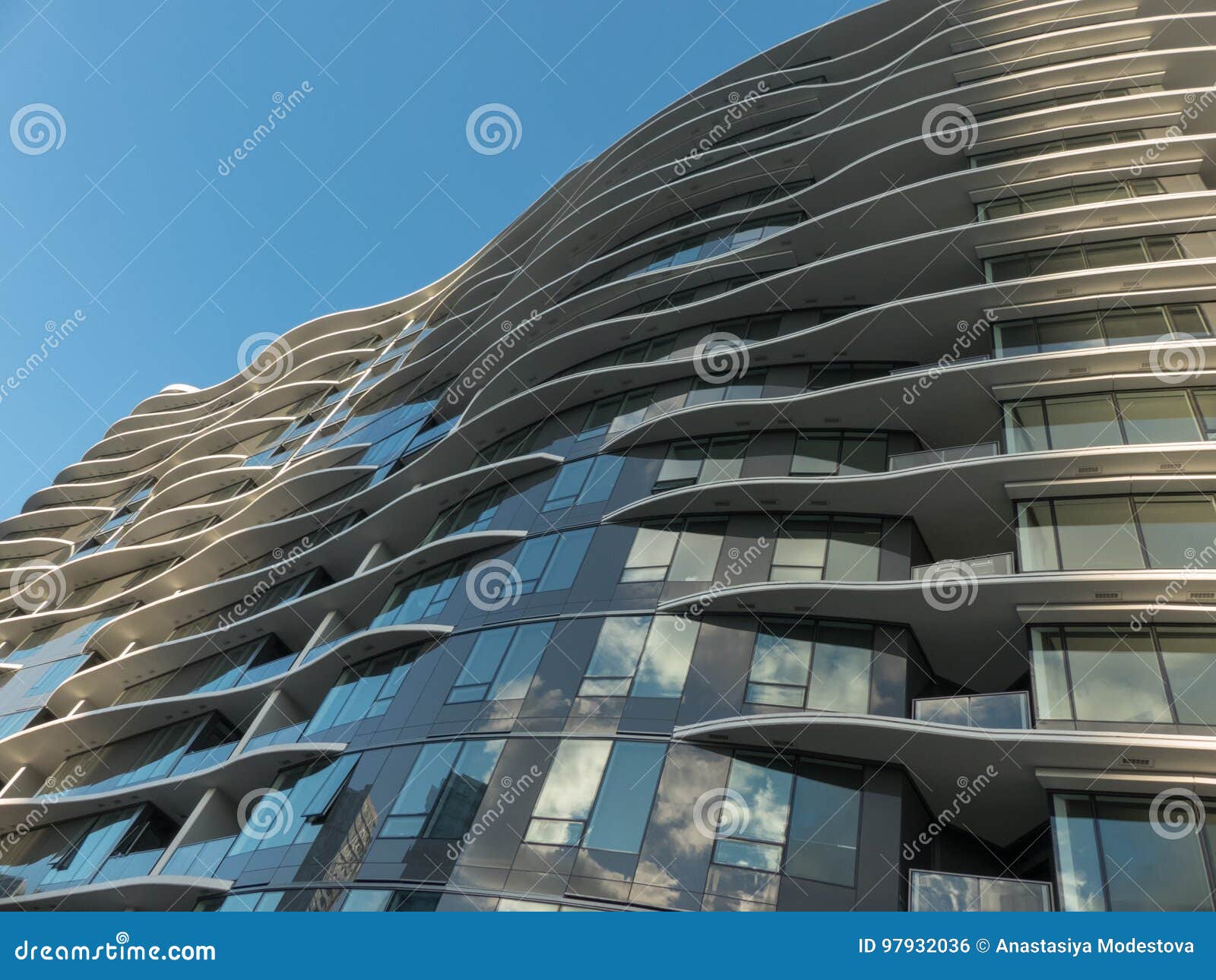 Beautiful Facade Wave Shape Facade Building Stock Photo - Image of ...