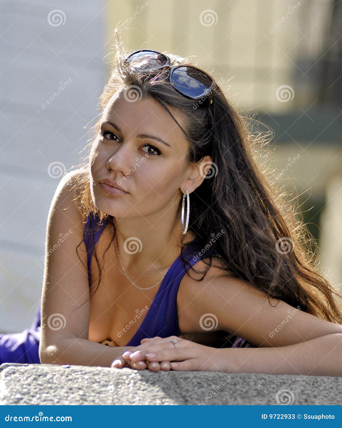 Beautiful Face Of Caucasian City Woman Stock Image Image Of Clothes