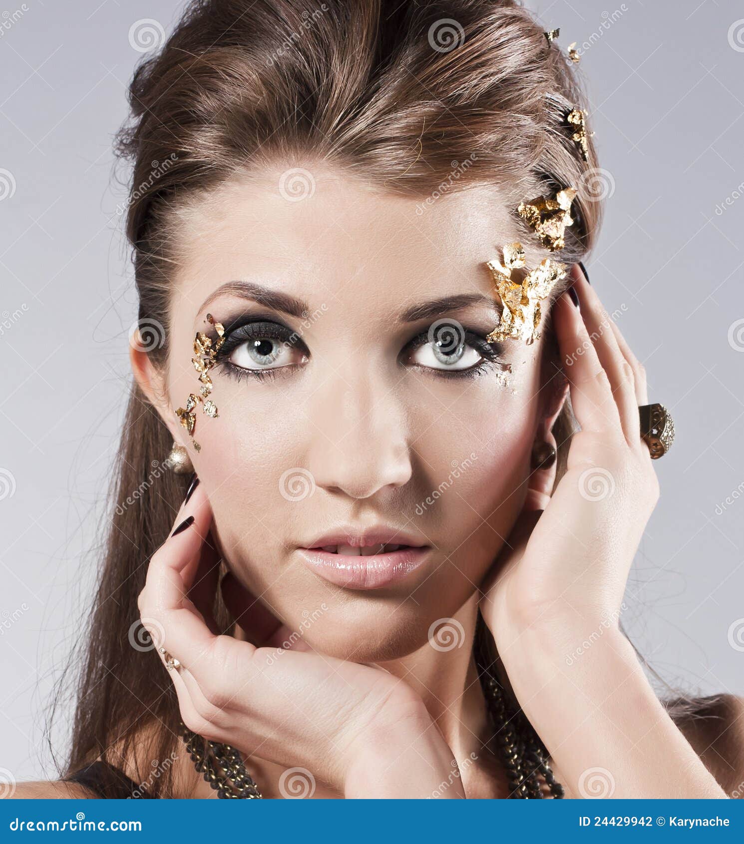 Beautiful Face.Perfect Makeup Stock Photo - Image of background, health ...