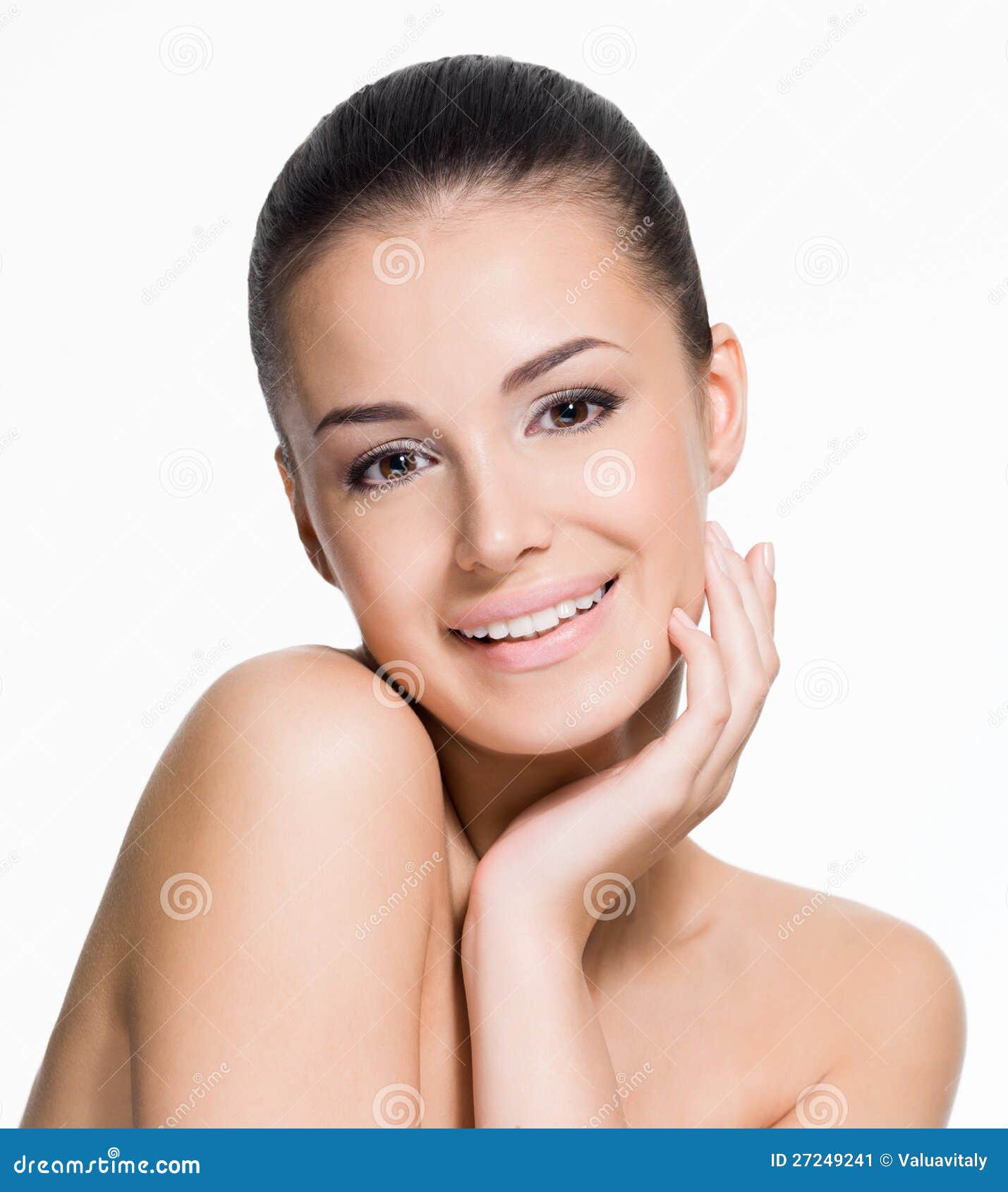 Beautiful Face of Smiling Woman Stock Image - Image of sensuality ...