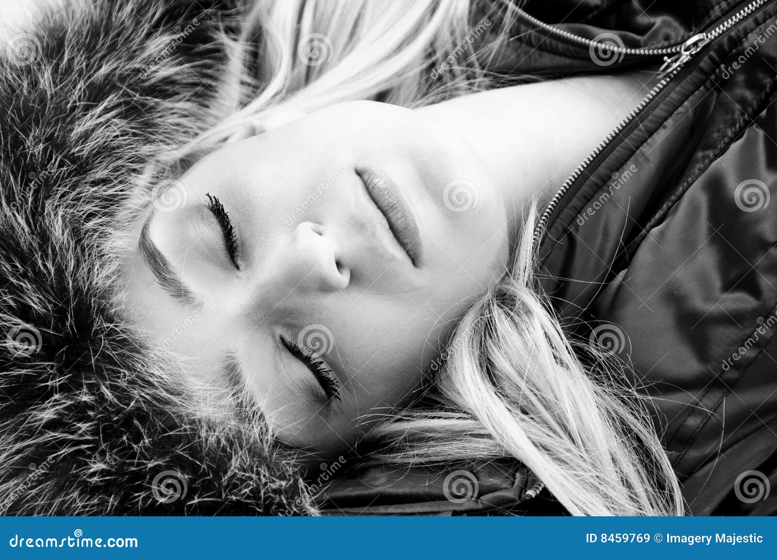 Beautiful Face of Woman with Closed Eyes Stock Image - Image of ...