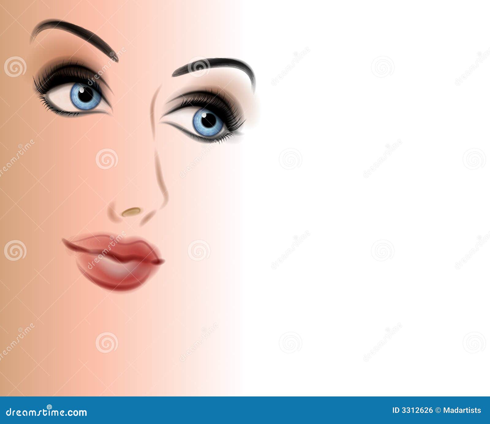 Beautiful Face Woman Gradient Stock Illustration - Illustration of ...