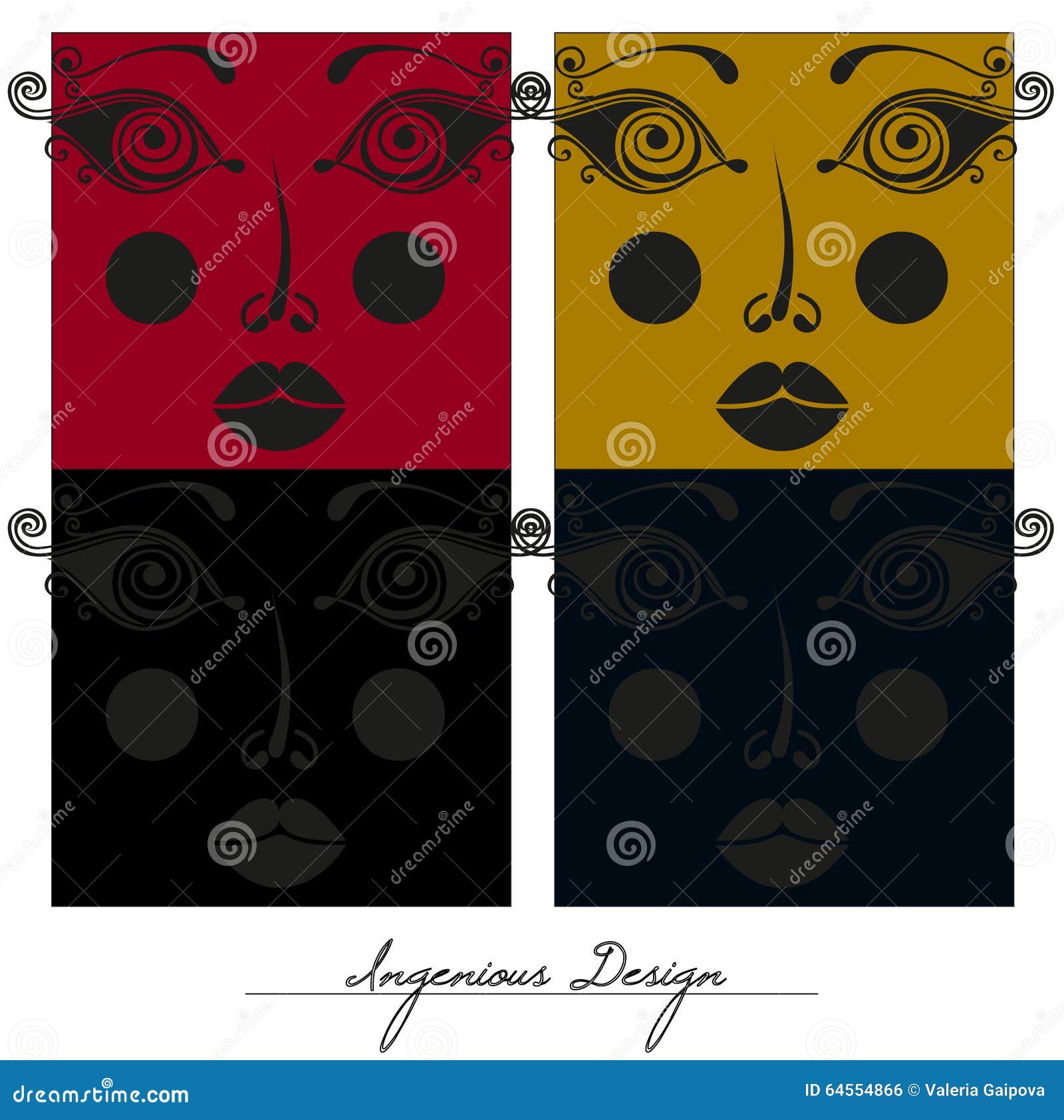 Beautiful Faces, Creative Design. Stock Vector - Illustration of people ...