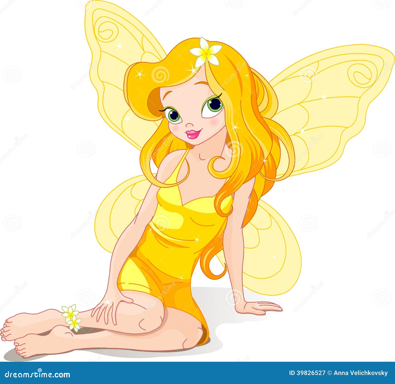 Beautiful fairy stock vector. Illustration of sitting - 39826527