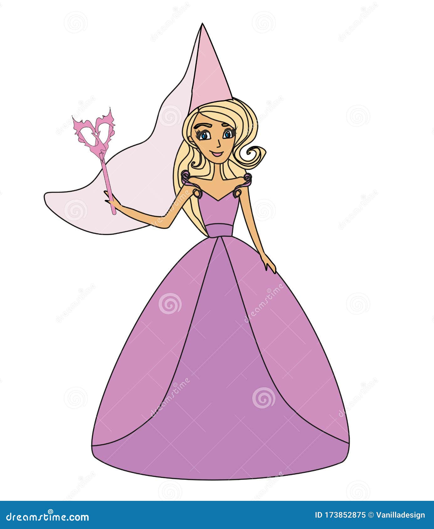 Beautiful Fairy with Magic Wand Stock Vector - Illustration of ...