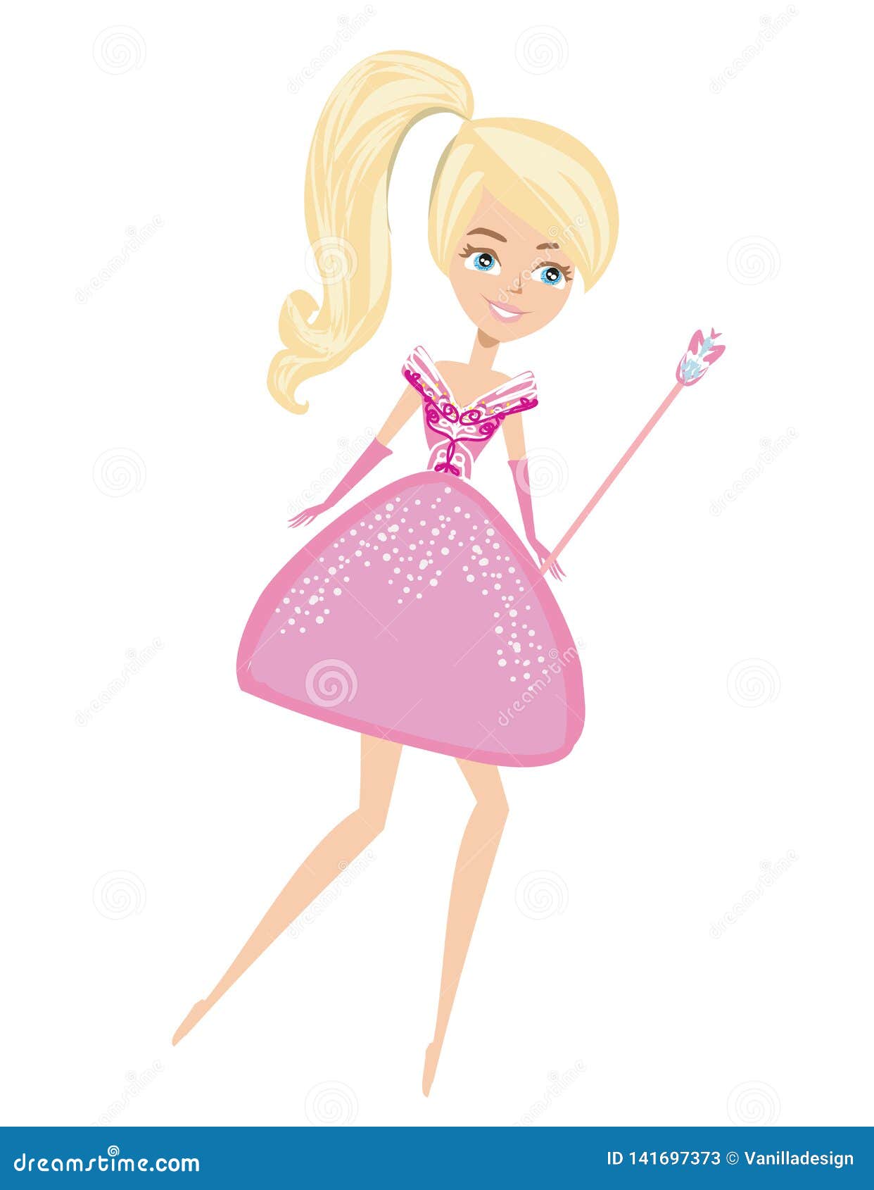 Beautiful Fairy with Magic Wand - Isolated Illustration Stock Vector ...