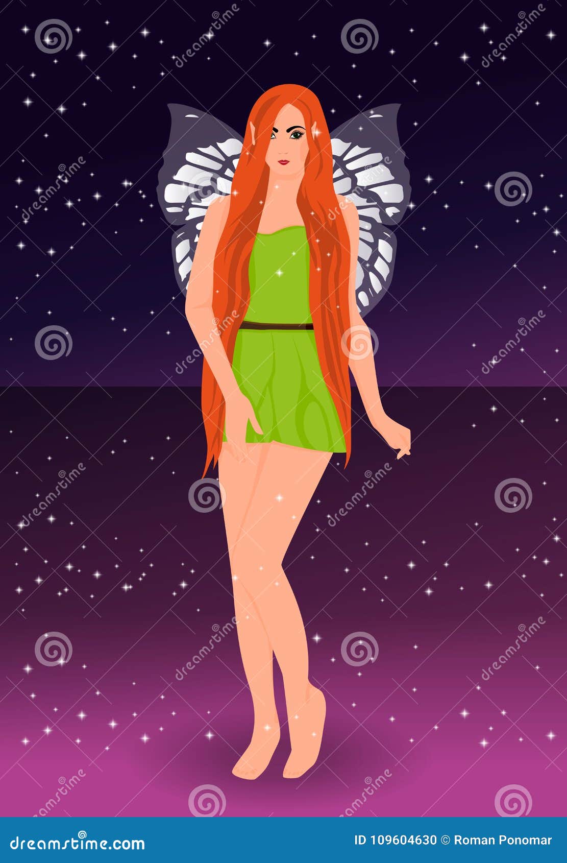 Beautiful Fairy Pixie Sky Background Stock Vector - Illustration of ...