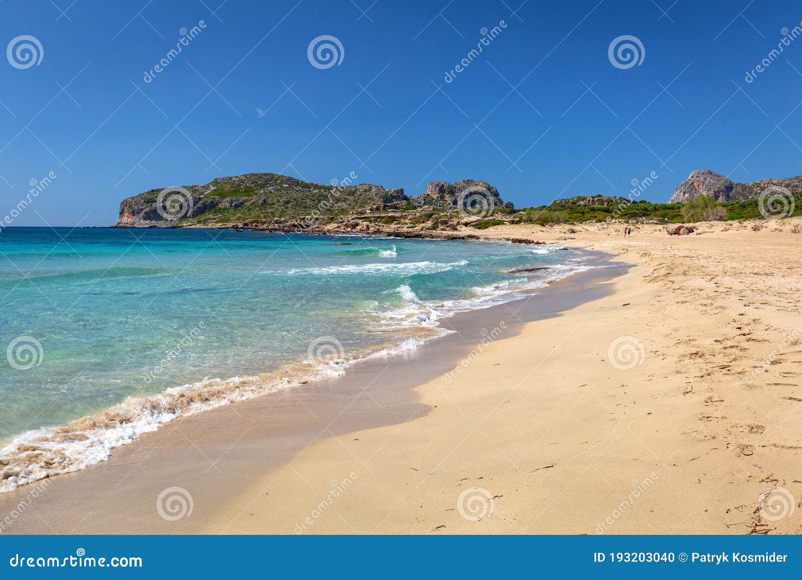 Beautiful Falassarna Beach on Crete, Greece Stock Photo - Image of sand ...