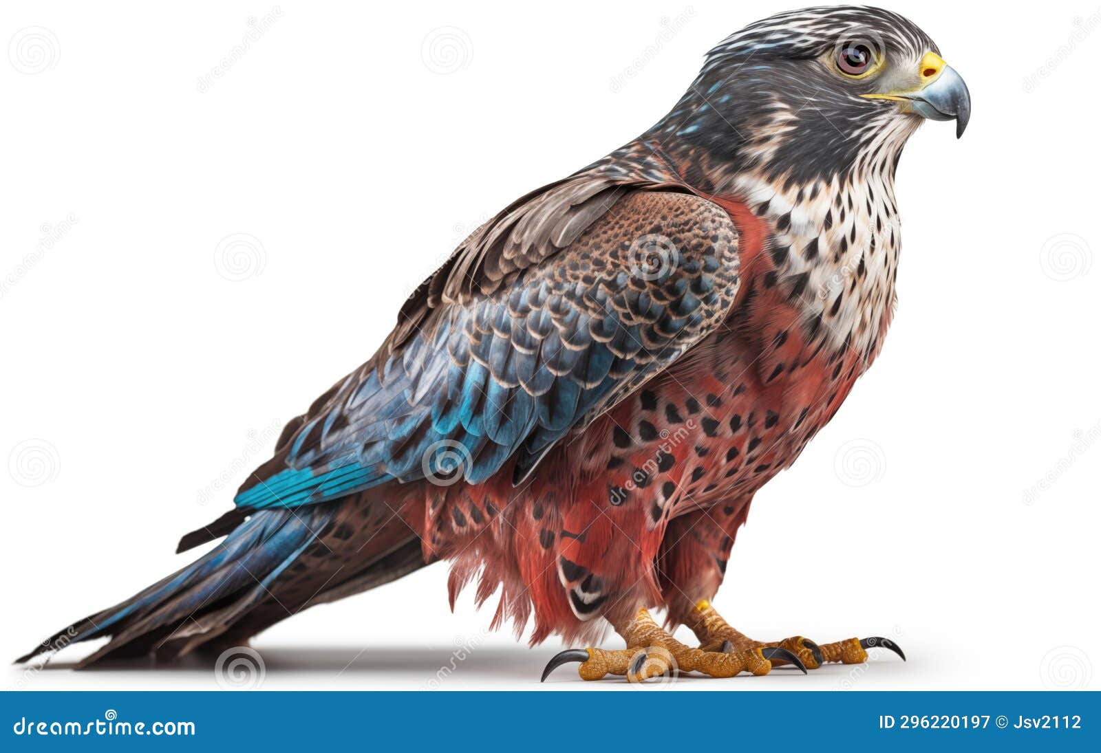 Falcon Full Size on White Background Stock Illustration - Illustration ...