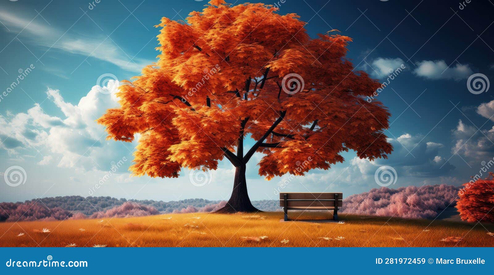 Beautiful Fall Landscape Showing Trees with Autumn Colors - AI ...