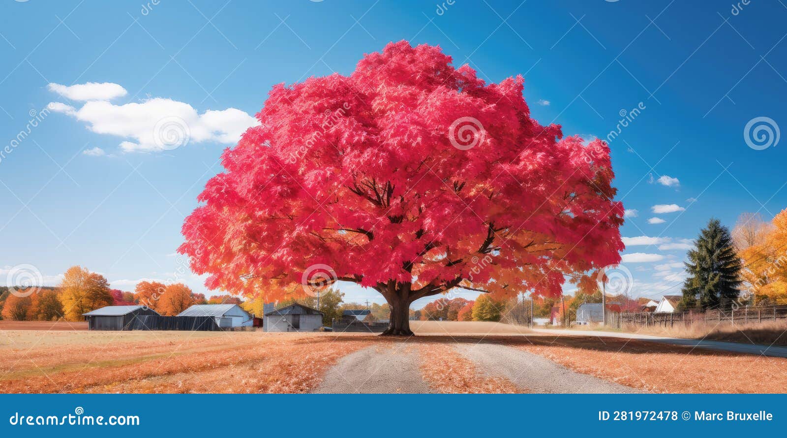 Beautiful Fall Landscape Showing Trees with Autumn Colors - AI ...