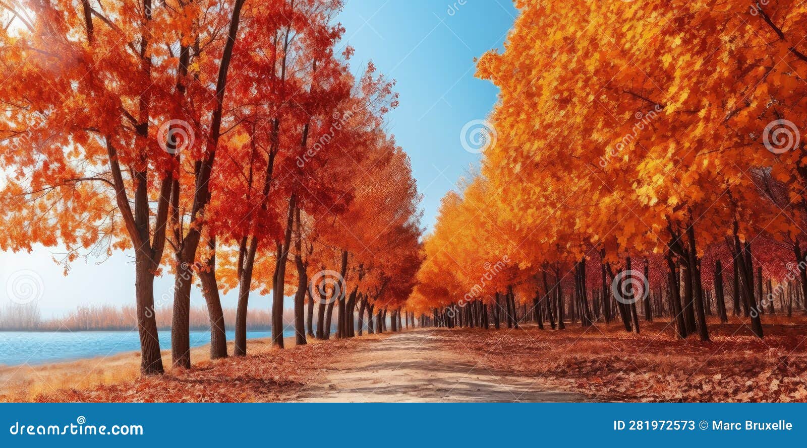Beautiful Fall Landscape Showing Trees with Autumn Colors - AI ...