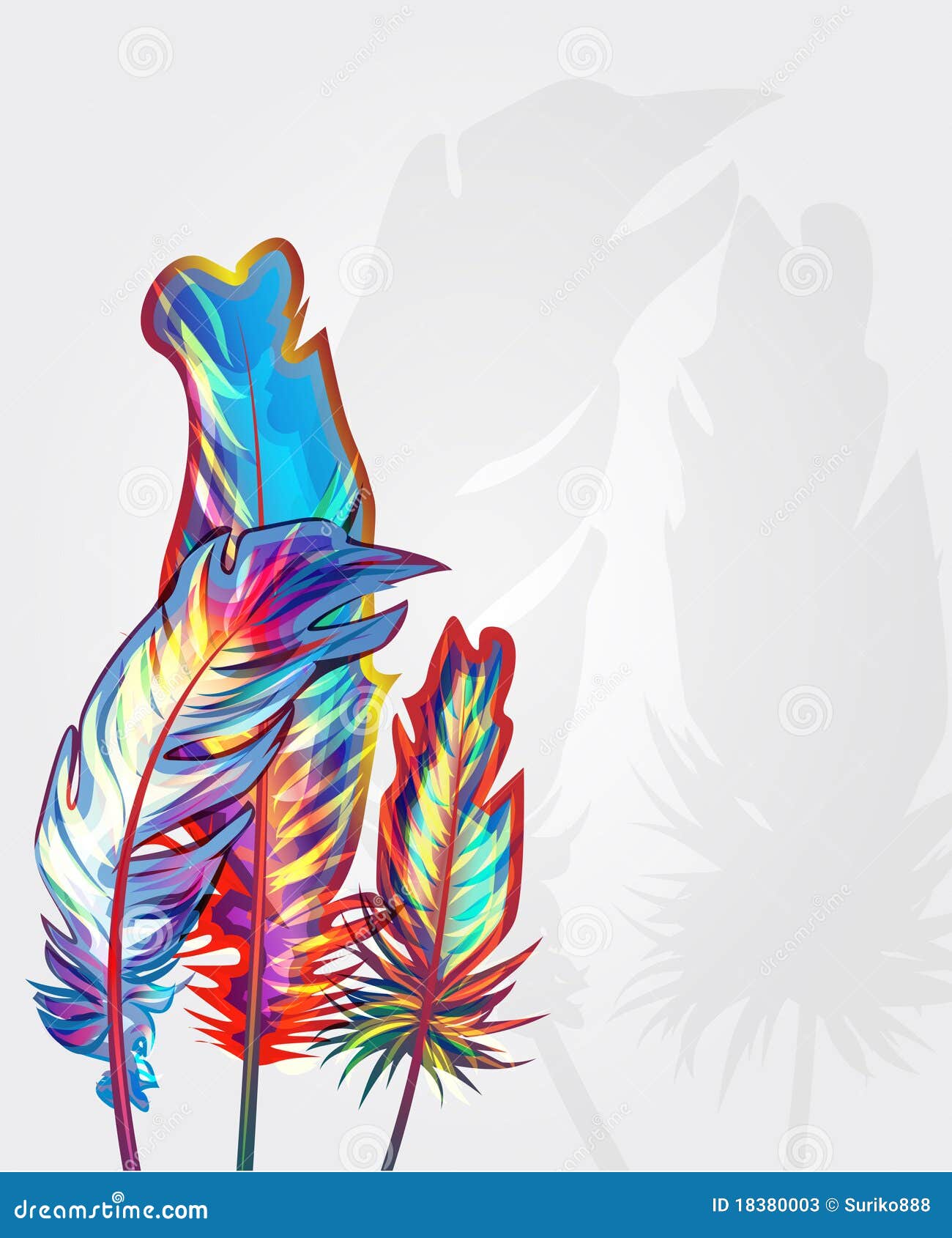 Beautiful falling feathers stock vector. Illustration of brazil - 18380003