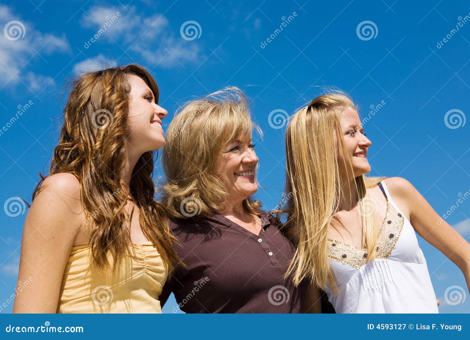Beautiful Family in Profile Stock Image - Image of blond, affection ...